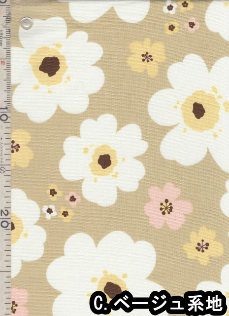 FUWARI・染布 シリーズ 1m単位切り売り オックス プリント Flower Garden 4色あります 生地 布 布地 布生地 北欧 北欧風 北欧柄 オックスフォード オックス生地 ...