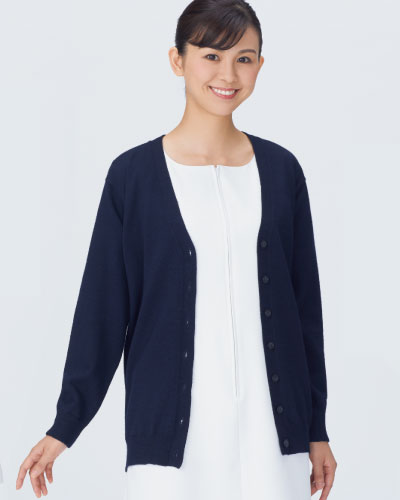 206-91 レディスカーディガン丈長 KAZEN・カゼン ナースウェアドットコム