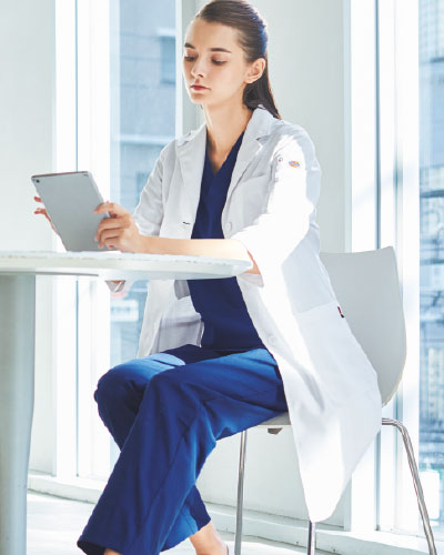 2533PR FOLKxDickies レディスシングルコート(7分袖) ナースウェアドットコム