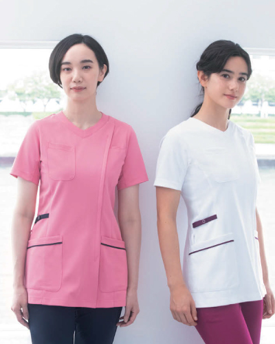 981 KAZEN(カゼン) レディススクラブジャケット半袖 4D FITT(動体裁断) ナースウェアドットコム