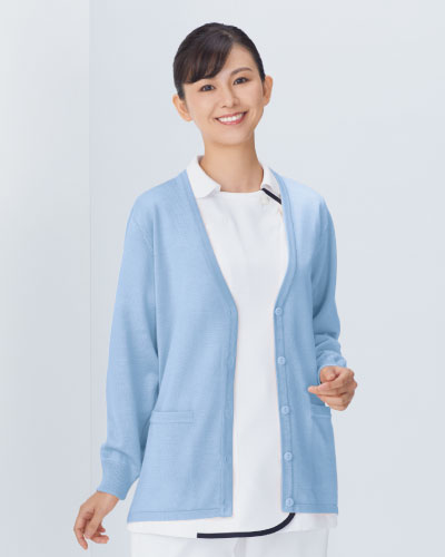 206-91 レディスカーディガン丈長 KAZEN・カゼン 白衣・看護衣・介護服・エステウェア・受付事務服の通販ショップ ナースウェアドットコム