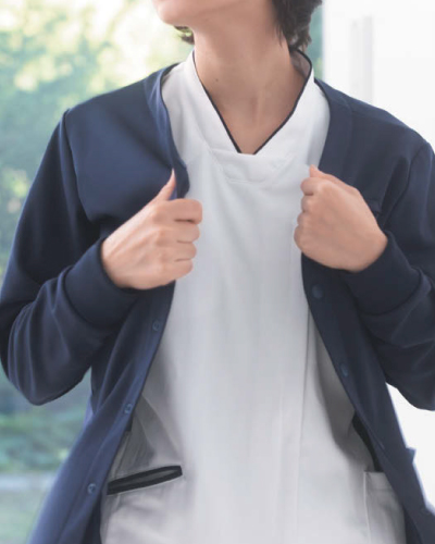 【QUOカード】KZN205 カーディガン（男女兼用） KAZEN (カゼン) ナースウェアドットコム