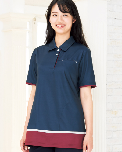 KZN233 介護用レディスニットシャツ(チュニック) KAZEN(カゼン) ナースウェアドットコム