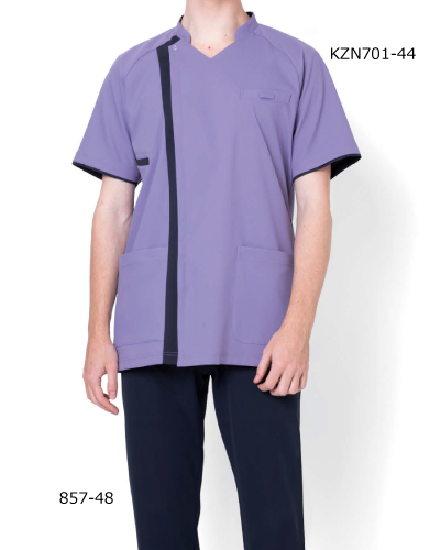 KZN701 メンズ スクラブジャケット半袖 KAZEN (カゼン) ナースウェアドットコム