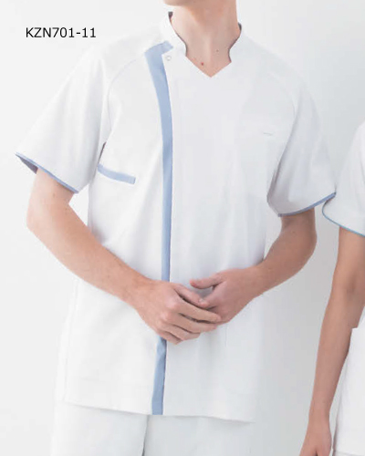 KZN701 メンズ スクラブジャケット半袖 KAZEN (カゼン) ナースウェアドットコム