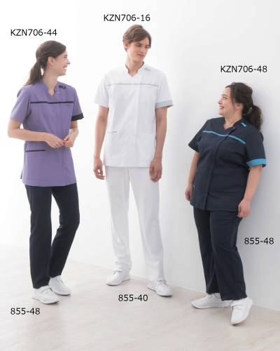 KZN706 スクラブジャケット半袖 KAZEN (カゼン) ナースウェアドットコム