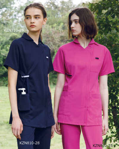 KZN710 レディススクラブジャケット 半袖 KAZEN (カゼン) ナースウェアドットコム
