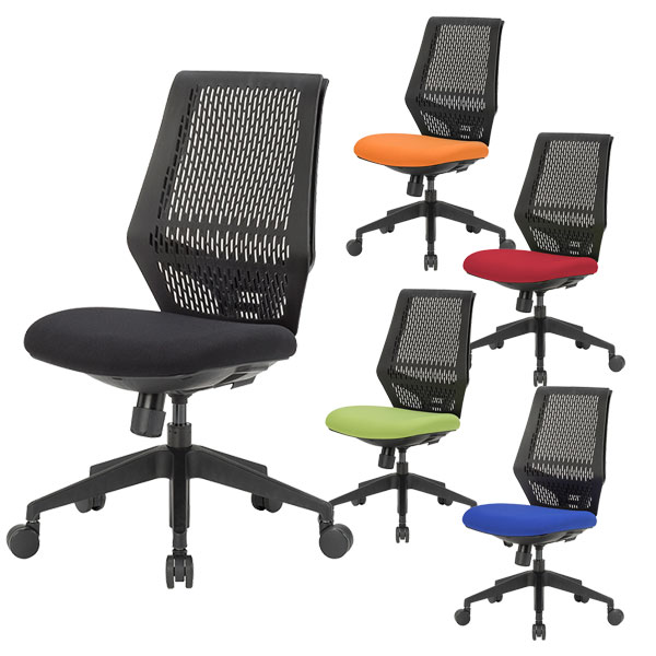 オフィスチェア/スコルド2/ブラックフレーム/肘無し/CH-YC210-B- /5色/CH-YCシリーズ/522104
