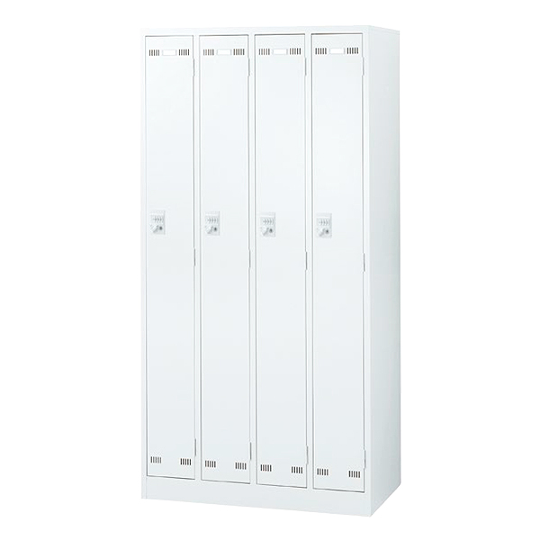 4人用ロッカー/鍵付/SLDW-4- /幅900×奥行515×高さ1790mm/ホワイト/SLDWシリーズ/76431