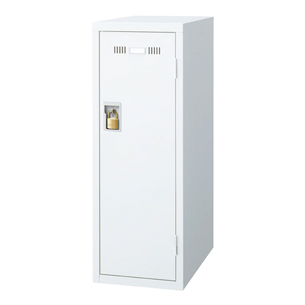 1人用ミニロッカー/連結タイプ/南京錠/SLDW-M1-N/幅317×奥行515×高さ896mm/ホワイト/SLDシリーズ/70788