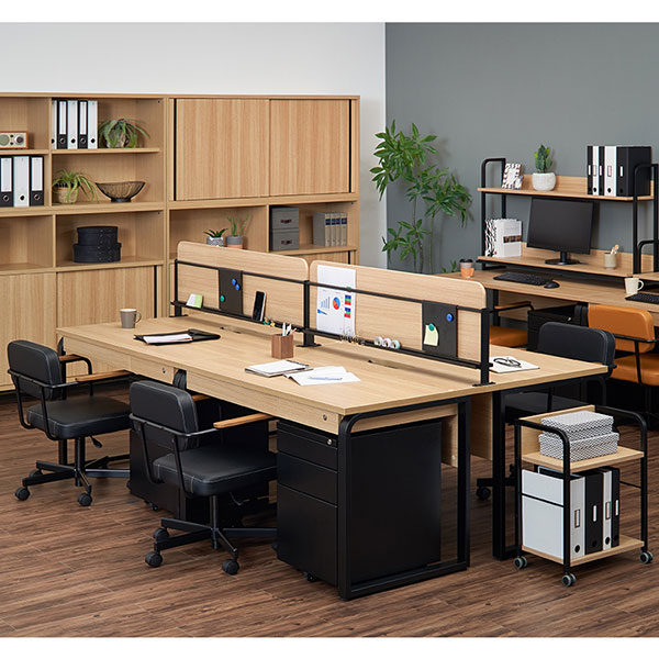 メティオフリーアドレスデスク専用/デスクトップパネル/HBDK-DTP1200/幅1200mm/ナチュラル×ブラック/1001379