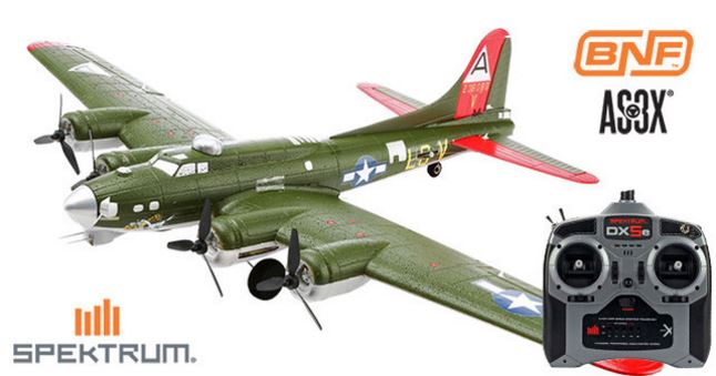 ホライゾン ボビー UMX B-17G Flying Fortress BNF with AS3X + 5ch Tx Mode1 セット ...