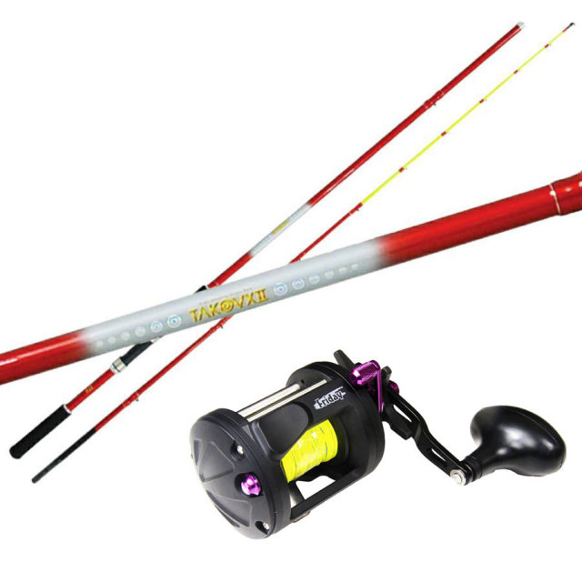 船タコ・堤防タコ釣り入門 ロッド＆リールセット タコVX2 210 ＆ タコ両軸リール Friday タコリール PEライン8号(50m巻)付き(takoset-03) おり釣具 本店