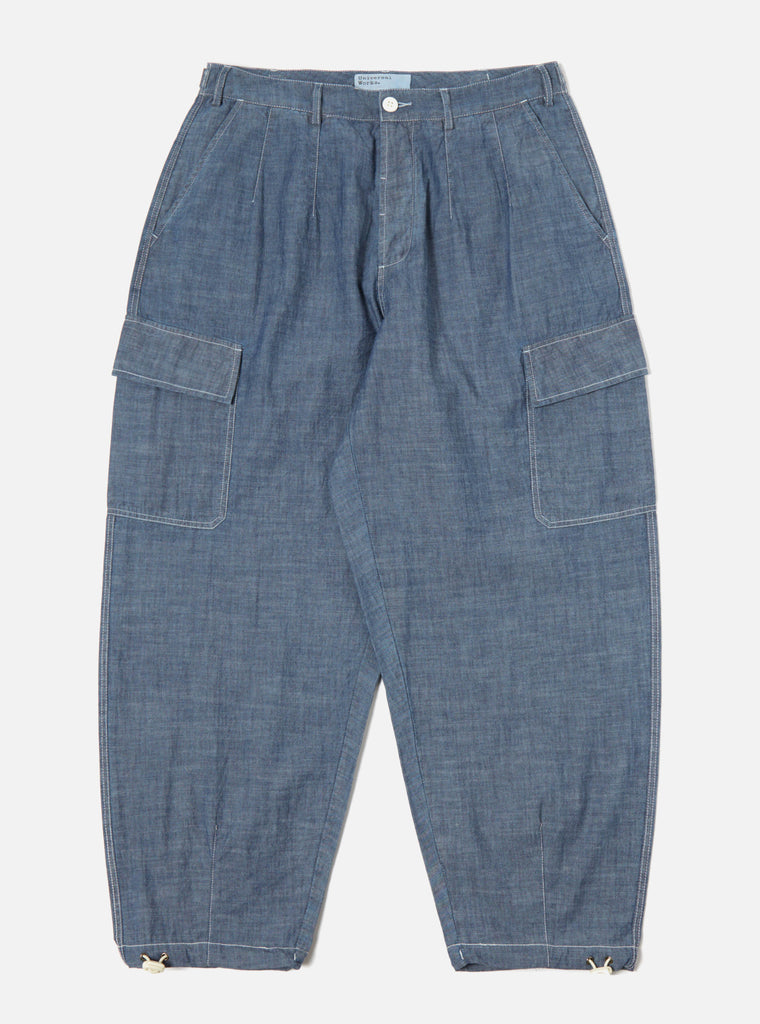 ユニバーサルワークス Loose Cargo Pant In Indigo Chambray PALE-Public House