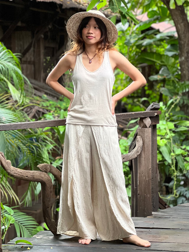 asana HEMP100% 巻きパンツ・きなり【パヤカ オンラインショップ】