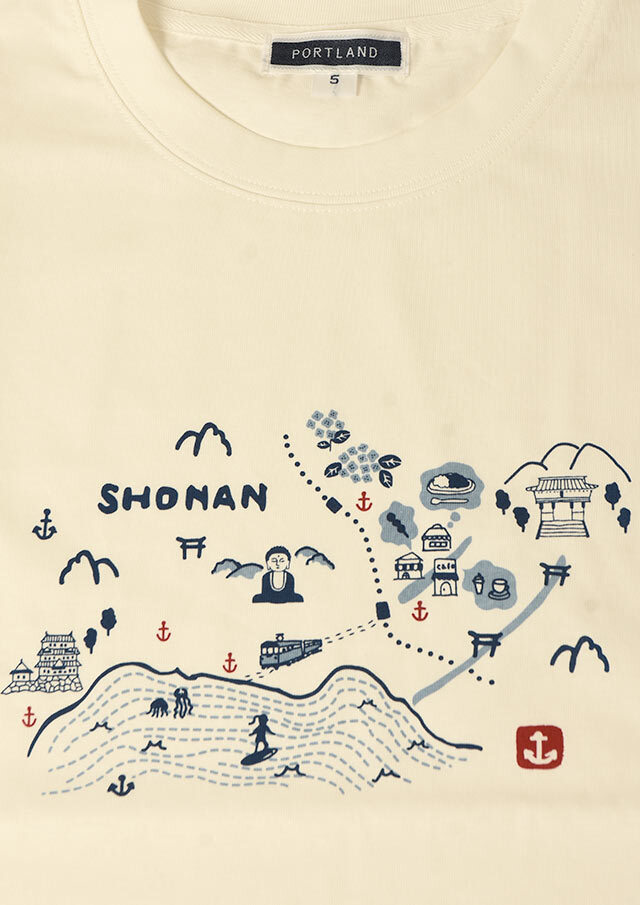 【2025春夏】【ポートランド】SHONAN_MAPプリントTシャツ【メンズ】【PL155403AA】【S12】
