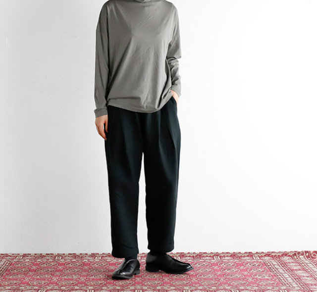 evam eva エヴァムエヴァ タックパンツ tuck pants E233T042