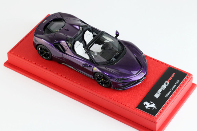 BBR Deluxe CDL358 Ferrari SF90 Spider Viola Hong Kong (Red Leather Base ...