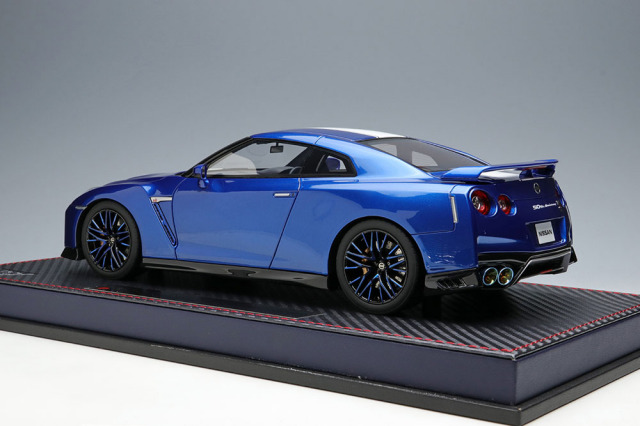 イデア IM043A 1/18 日産 GT-R 50th アニバーサリー ワンガンブルー (ホワイトストライプ)
