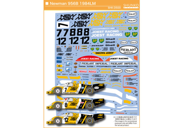 SHUNKO D500 1/24 NEWMAN Porsche 956B 1984 LM decal set (for Tamiya ...