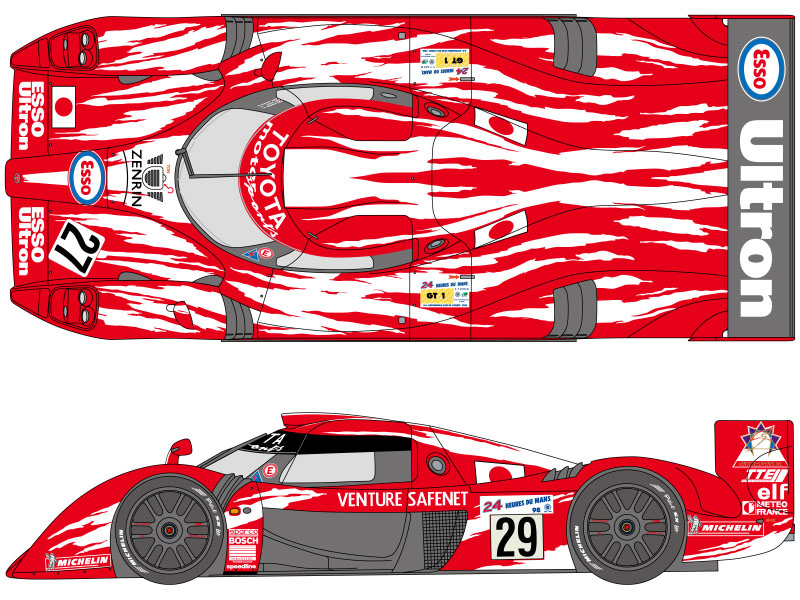 SHUNKO D520 1/24 Toyota TS020 1998 LM Decal set (for Tamiya) 【メール便可 ...