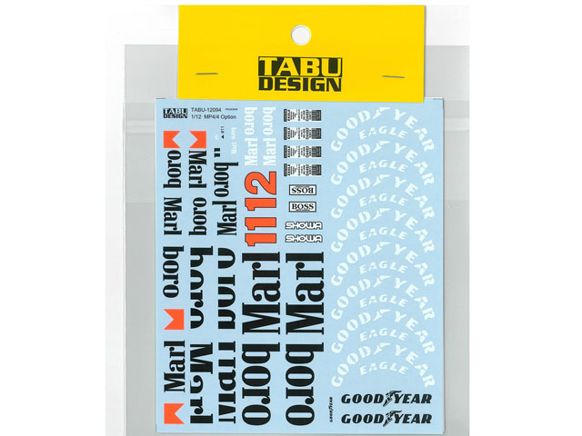 TABUデザイン 12094 1/12 McLaren MP4/4 Option Decal 【メール便可】 ミニカー専門店 ラクーンオート