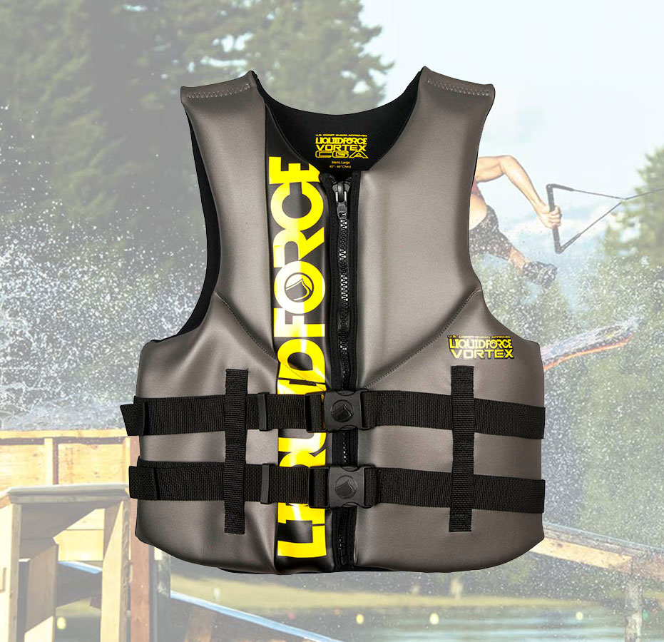 リキッドフォース LIQUIDFORCE 2014 ライフジャケット VORTEX CGA VEST GRY/YELLOW ウェイクボード