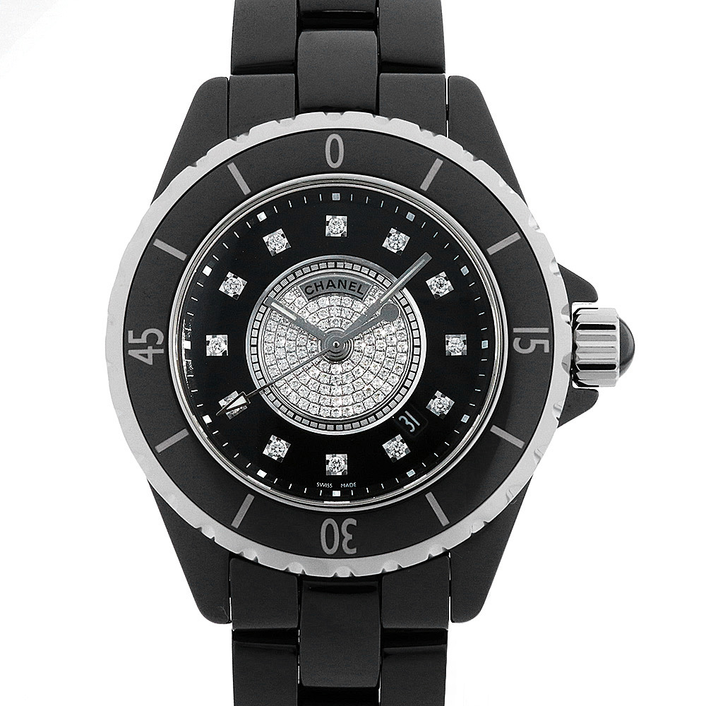 H2122 CHANEL（シャネル） J12 黒セラミック 12P/センターダイヤ 中古 | 高級ブランド時計の販売・通販ならGINZA ...