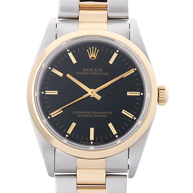 14203 ROLEX（ロレックス） オイスターパーペチュアル ブラック/バー 中古 | 東京・大阪の高級ブランド時計の販売・通販なら ...