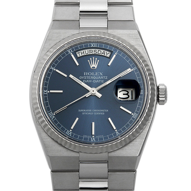 19019 ROLEX（ロレックス） オイスタークォーツ デイデイト ブルー/バー 中古 | 東京・大阪の高級ブランド時計の販売・通販なら ...