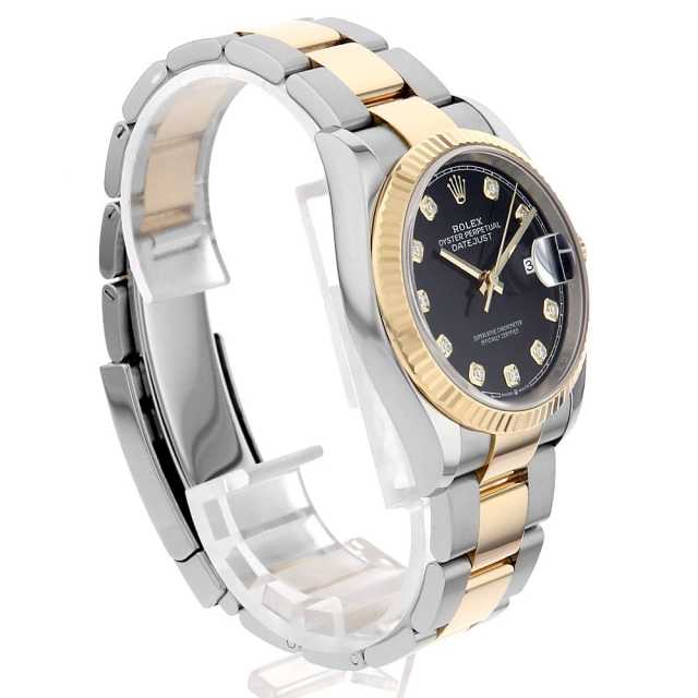 126233G ブラック ROLEX（ロレックス）デイトジャスト36 10Pダイヤ 中古 | 東京・大阪の高級ブランド時計の販売・通販なら ...