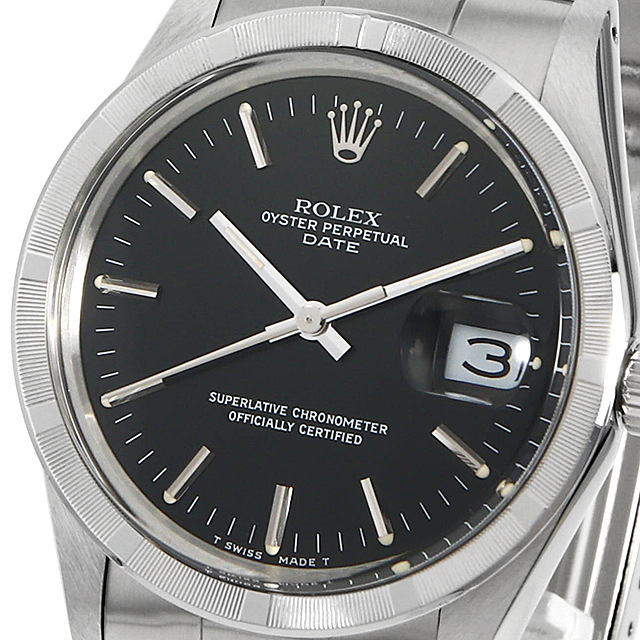 15010 ブラック/バー ROLEX（ロレックス） オイスターパーペチュアル デイト 中古 | 東京・大阪の高級ブランド時計の販売・通販なら ...