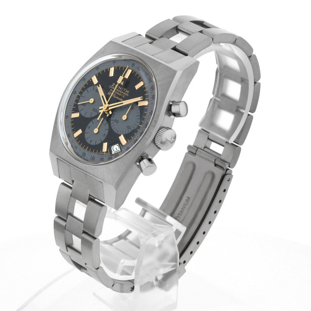 95.L384-2.400/27.M384 ブラック×グレー ZENITH（ゼニス）クロノマスター リバイバル ルパン三世50周年記念 中古 ...