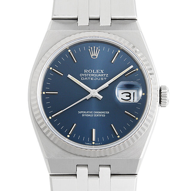 17014 ブルー/バー E番 ROLEX（ロレックス） オイスタークォーツ デイトジャスト 中古 | 東京・大阪の高級ブランド時計の販売 ...