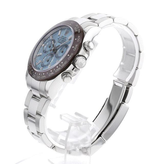 116506A アイスブルー ROLEX（ロレックス） コスモグラフ デイトナ 8Pバゲットダイヤ/3Pダイヤ 中古 | 高級ブランド時計の ...