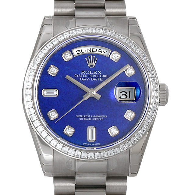 118399BR ROLEX（ロレックス） デイデイト ベゼルダイヤ ラピスラズリ/ブルー 新品 | 東京・大阪の高級ブランド時計の販売・通販 ...