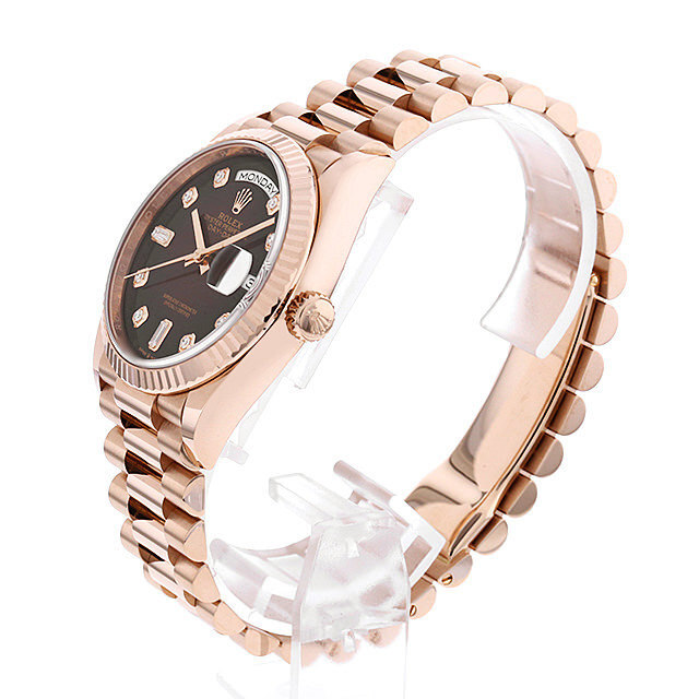 128235A ROLEX（ロレックス） デイデイト36 8Pラウンド/2Pバゲットダイヤ ブラウンオンブレ 未使用 | 東京・大阪の高級 ...