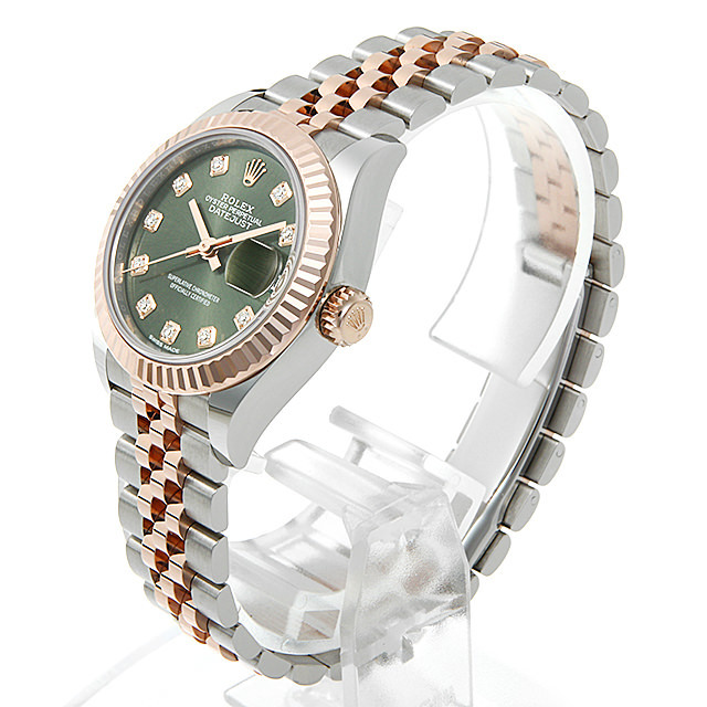 279171G ROLEX（ロレックス） デイトジャスト28 10Pダイヤ オリーブグリーン/5列/ジュビリーブレス 未使用 | 東京・大阪の ...
