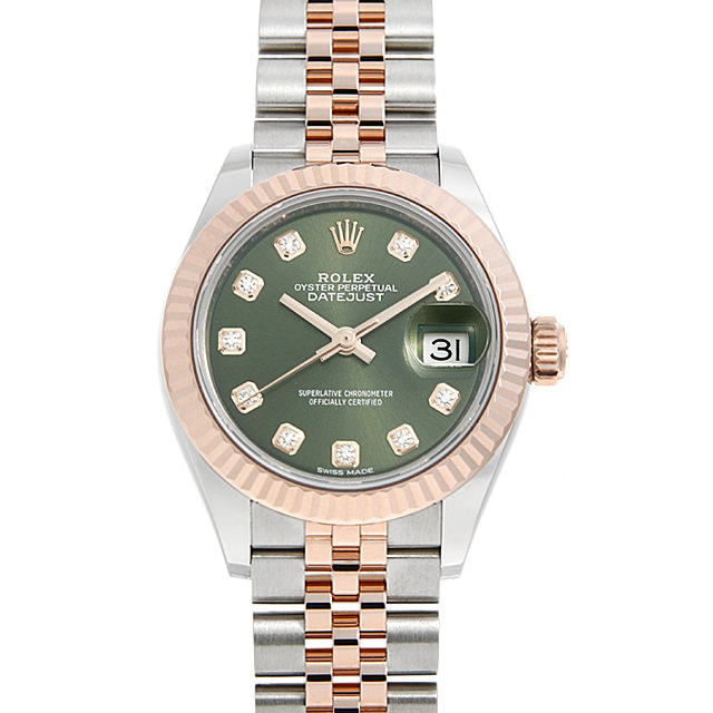 279171G ROLEX（ロレックス） デイトジャスト28 10Pダイヤ オリーブグリーン/5列/ジュビリーブレス 未使用 | 東京・大阪の ...