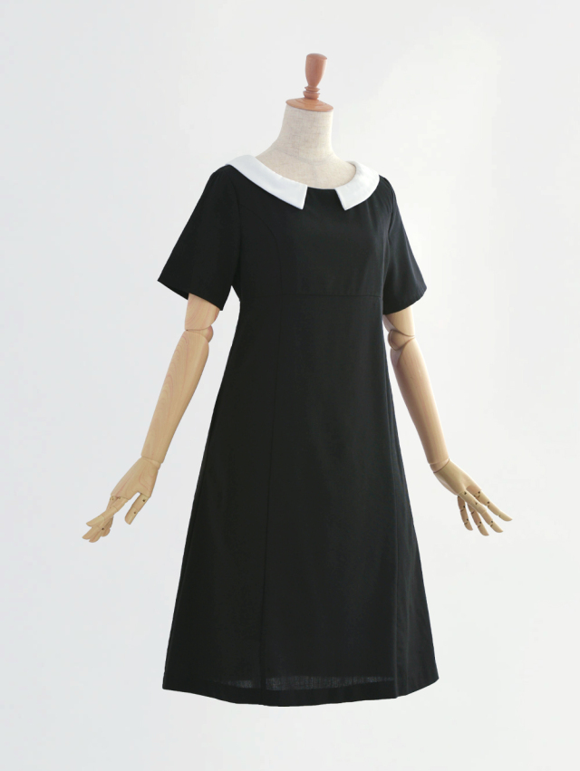 【ワンピース "さらり" グレース】19-a23 お色展開：ブラック,グレー ／ サイズ展開：36(SSサイズ)5号,38(Sサイズ)7号,40(Mサイズ)9号,42(Lサイズ)11号 ...