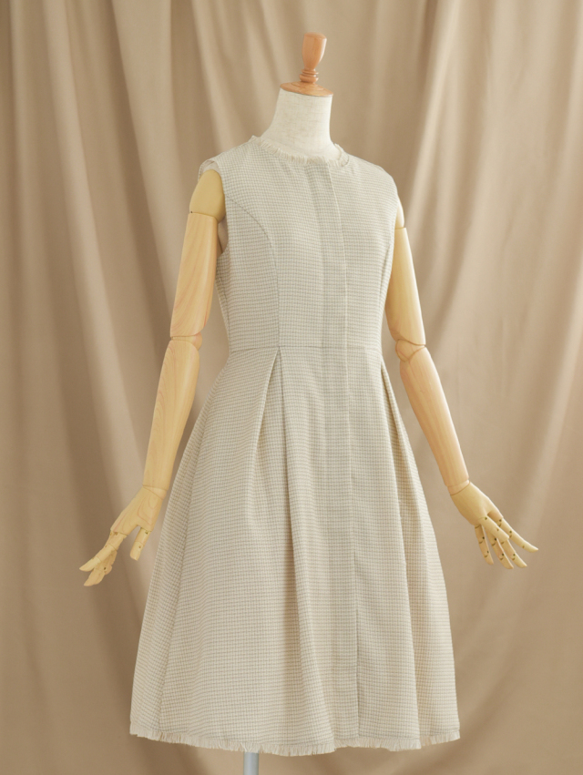 【ツィード ワンピース マリエール】43-a23 お色展開：ブラック,ベージュ／ サイズ展開：36(SSサイズ)5号,38(Sサイズ)7号,40(Mサイズ)9号,42(Lサイズ)11号 ...