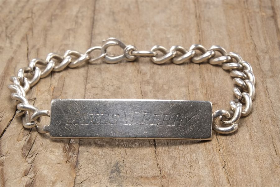 IDブレスレット ヴィンテージ シルバー 925 ジュエリー (B141)