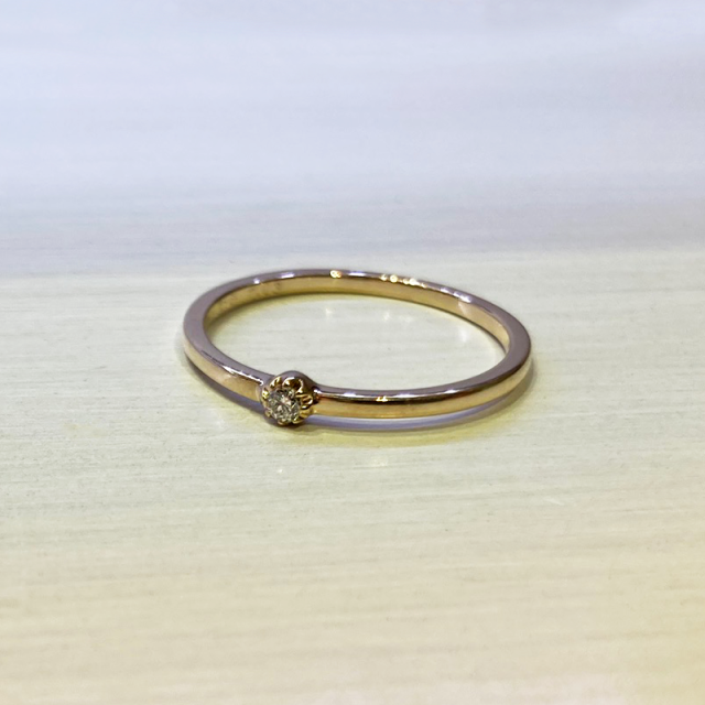 【定番品】K10（YG） プチダイヤモンドリング（量子波動転写加工） RISING STONE ONLINESHOP