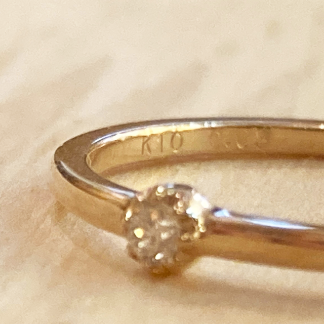 【定番品】K10（YG） プチダイヤモンドリング（量子波動転写加工） RISING STONE ONLINESHOP