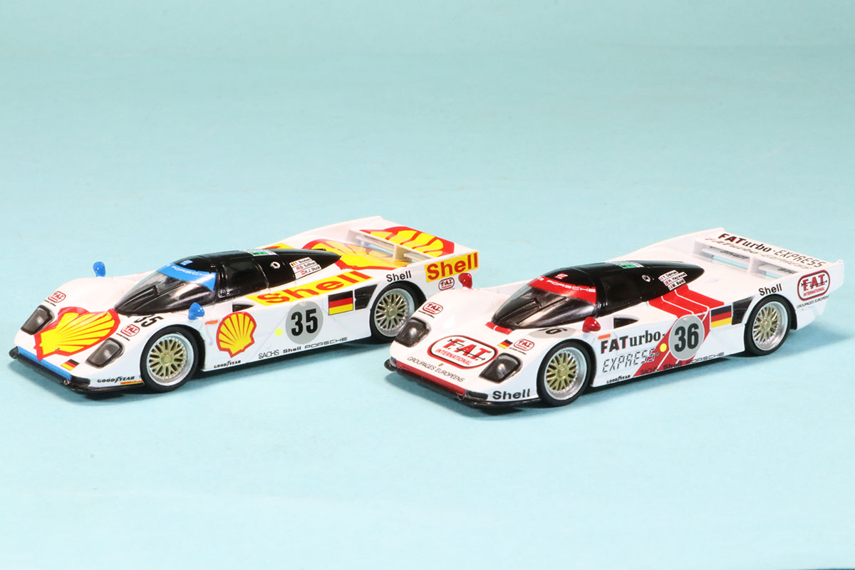 タイニー×スパーキー 1/64 ポルシェ 962ルマン 1994 "FAT" No.36 ウィナー & "SHELL" No.35 3rd ...