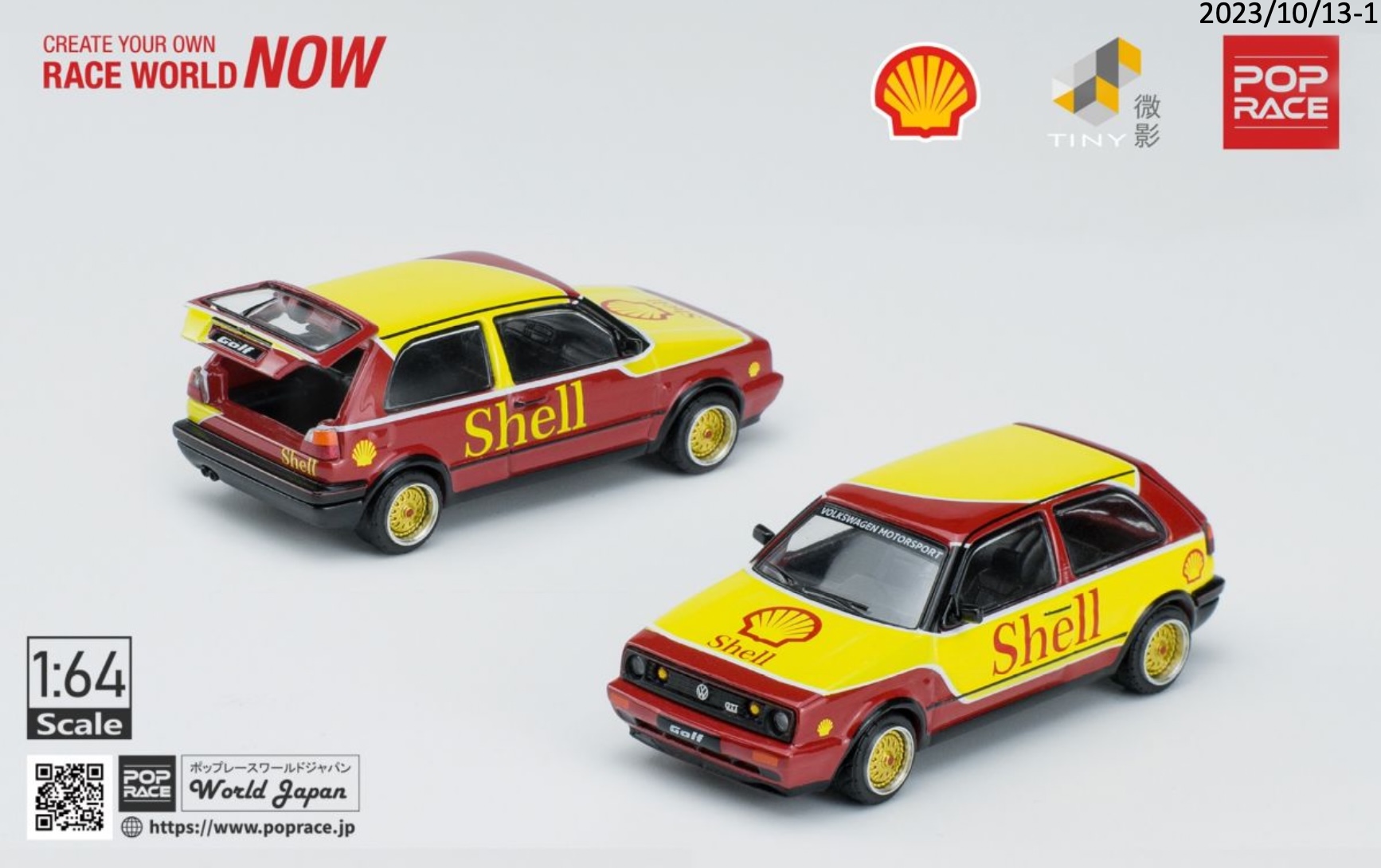 [予約] POPレース 1/64 フォルクスワーゲン ゴルフ GTI Mk.2 "Shell" PR640036