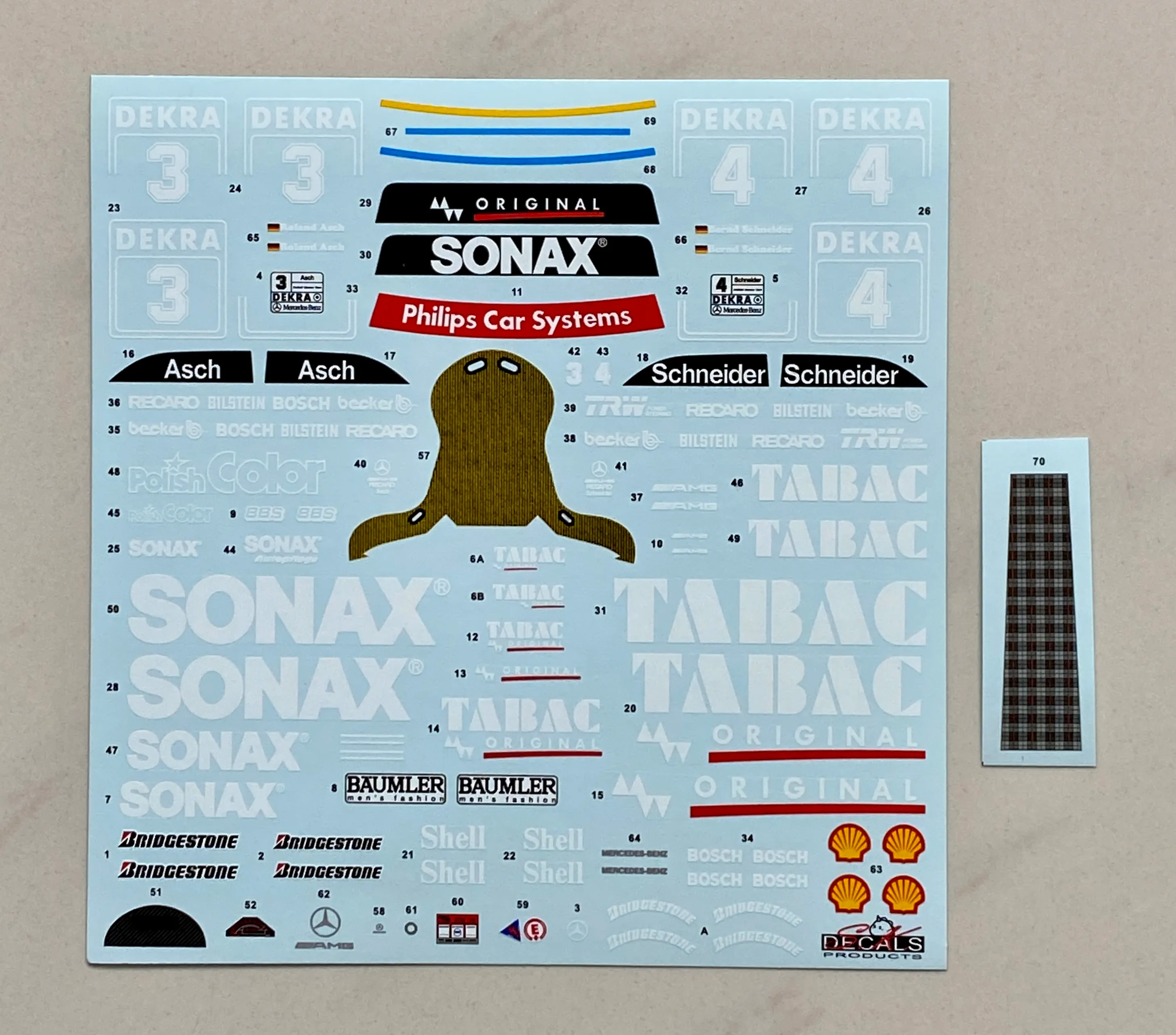 SK Decal 1/24 メルセデスベンツ Cクラス V6 ソナックス DTM 1994 No.3/4 SK24201 ミニカーショップ ロム