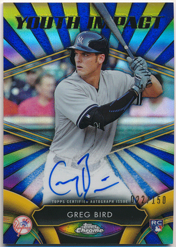 トレカショップ Rookie Star Greg Bird MLB 2016 Topps Chrome Youth Impact ...