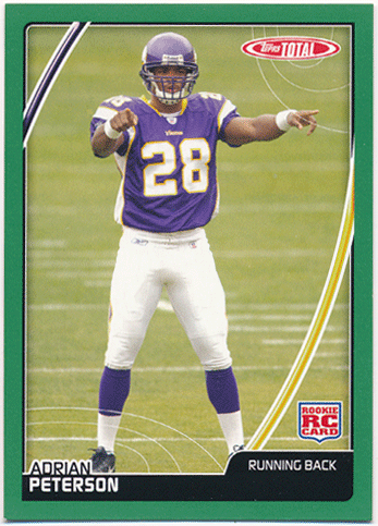 トレカショップ Rookie Star Adrian Peterson NFL 2007 Topps Total RC #456 Rookie ...