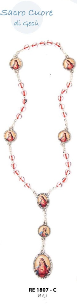 イタリア RE1807-C イエスの聖心 みこころのイエスチャプレット ロザリオ ROSARIO SACRO CUORE DI GESU ...